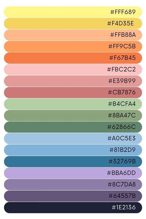 Pin On цвета и оттенки Hex Color Palette Color Coding Notes Brand