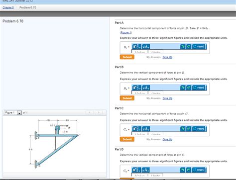 Solved Determine The Horizontal Component Of Force At Pin B