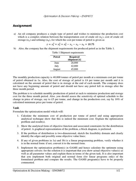 Optimisation Problem Pdf Mathematical Optimization Linear Programming
