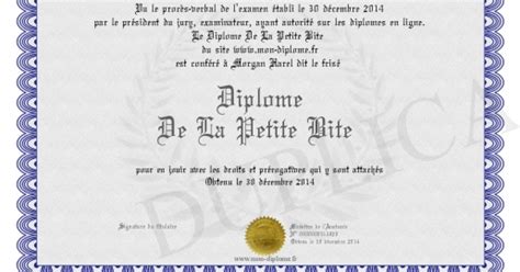 Diplome De La Petite Bite