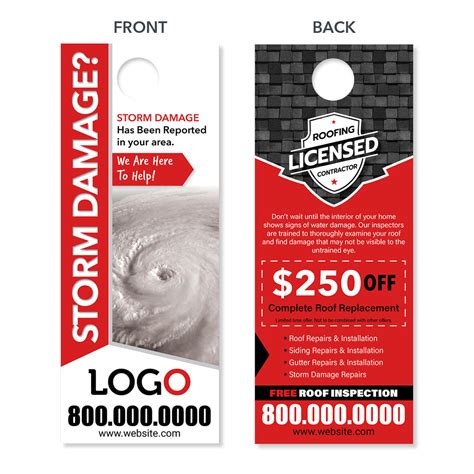 Storm Damage Door Hanger Designed And Printed Free Shipping