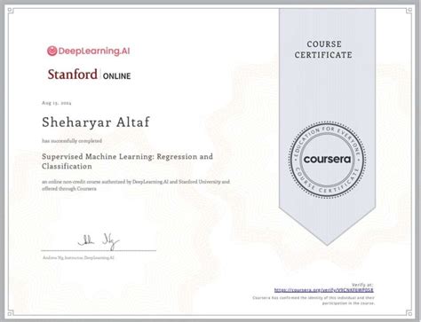 Completed Supervised Learning Course By Andrew Ng Sheharyar Altaf Posted On The Topic Linkedin