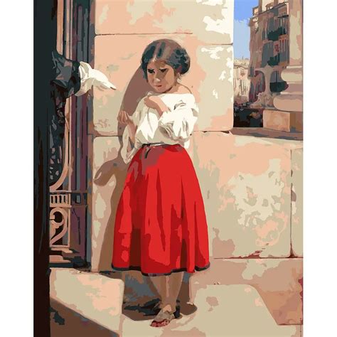 Painting On The Numbers E Sorokin A Poor Girl Spanish 40x50 Cm