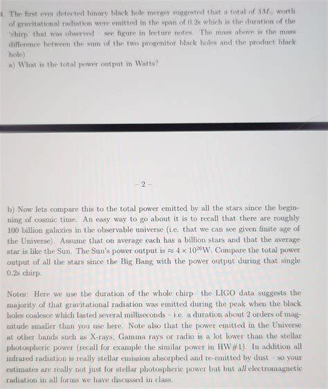 Solved 1 The First Ever Detected Binary Black Hole Merger