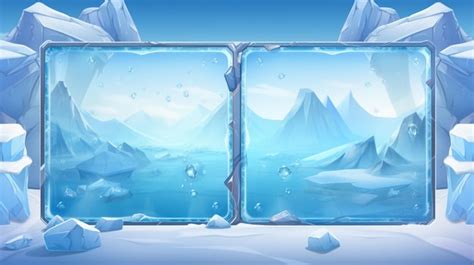 окно со снегом и льдом на заднем плане Премиум Ai сгенерированный вектор
