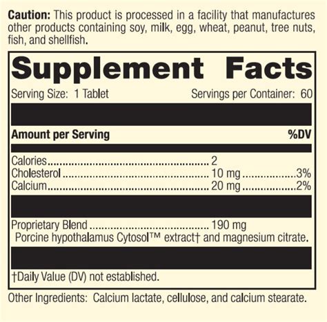 Standard Process Hypothalmex 60 Tablets Ebay