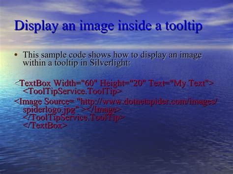 Creating Tooltip Using Silverlight2 0 PPT