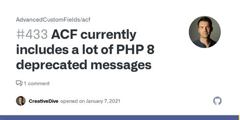 Acf Currently Includes A Lot Of Php 8 Deprecated Messages · Issue 433