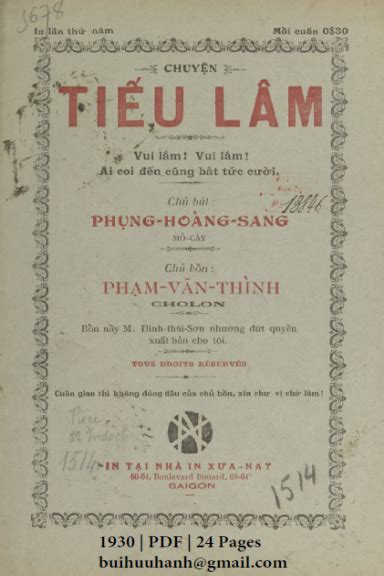 Chuyện Tiếu Lâm Nxb Xưa Nay 1930 Phụng Hoàng Sang 24 Trang Sách