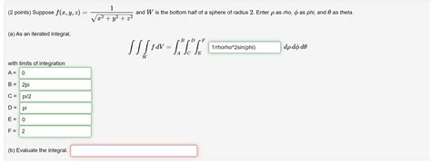 Solved 2 Points Suppose F X Y Z X2 Y2 Z21 And W Is The
