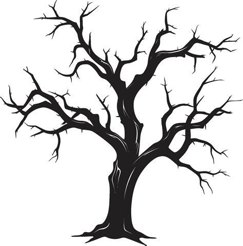 Withered Majesty Monochrome Depiction Of A Lifeless Tree Silent Echoes