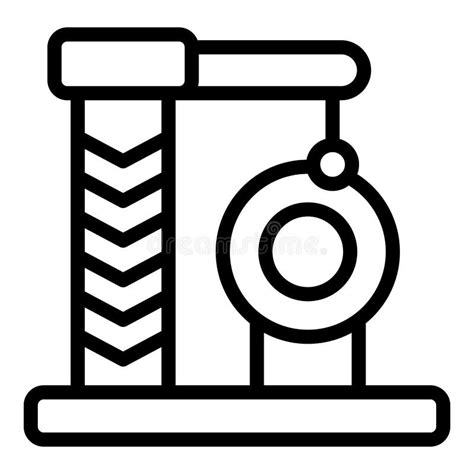 Playing Plush Cat Scratcher Icon Outline Vector Cozy Domestic Kitten House Stock Vector