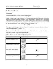Lab Rotational Inertia Pdf Name Terence Corrielus Partner Date Rotational
