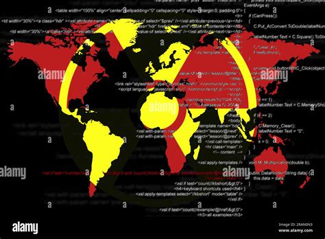 Nuclear Deterrence Warning Radiation Symbol World Map And Source Code