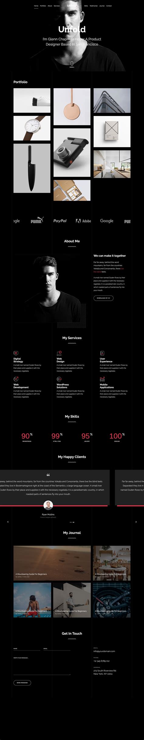 Unfold Free Bootstrap Portfolio Html Template