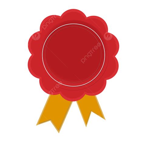 Certificate Badge With Ribbon Paper Red Badge With Ribbon Certificate