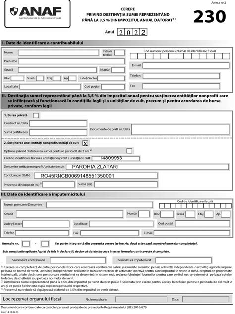 Formular 230 2023 Zlatari Pdf