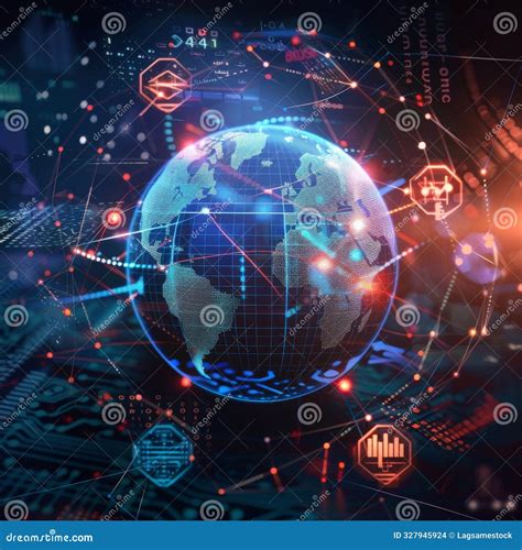 Futuristic Globe With Digital Lines Connecting People In A Handshake Symbolizing Global