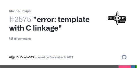 Error Template With C Linkage · Issue 2575 · Libvipslibvips · Github