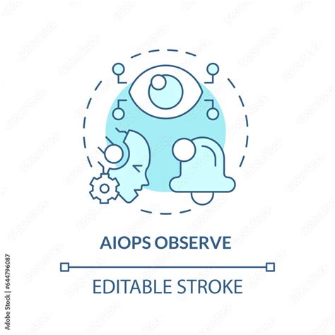 2d Editable Ai Ops Observe Icon Representing Ai Ops Isolated Vector Blue Thin Line