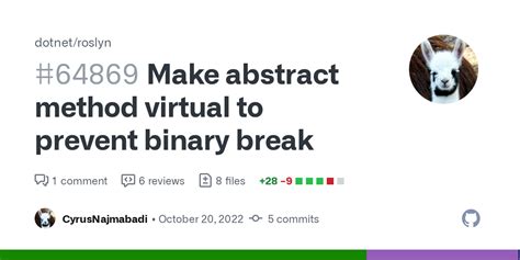Make Abstract Method Virtual To Prevent Binary Break By Cyrusnajmabadi · Pull Request 64869