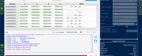 Stm32lo51c8 Failed To Erase Memory Stmicroelectronics Community