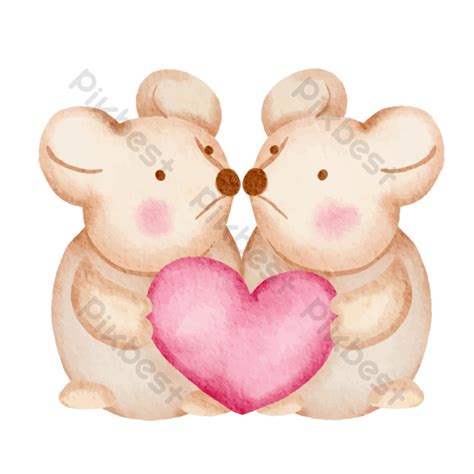 발렌타인 데이 세트 요소 베개 공기 풍선 마우스 및 스티커 키트 인사말 축하 초대장 플래너 벡터 일러스트 레이 션에 대한 더 많은 템플릿 일러스트 Png Ai 무료 다운로드