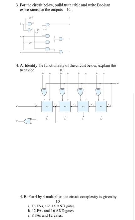 3 for the circuit below build truth table and write