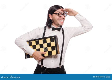 Nerd Chess Player Isolated Stock Image Image Of Knight 48184397