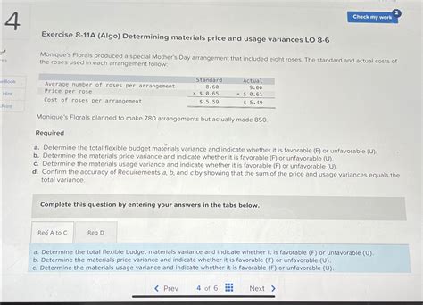 solved exercise 8 11a algo ﻿determining materials price