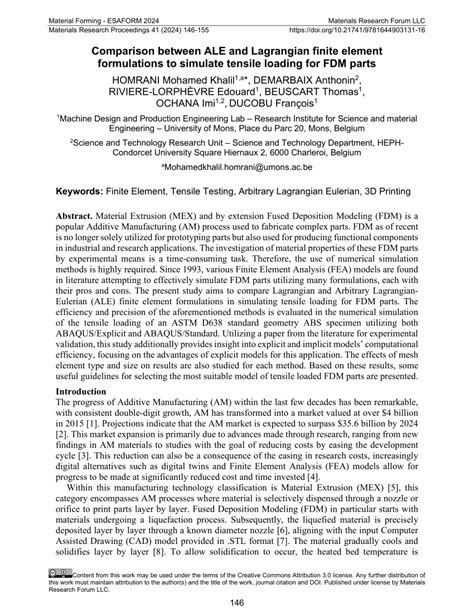 Pdf Comparison Between Ale And Lagrangian Finite Element Formulations