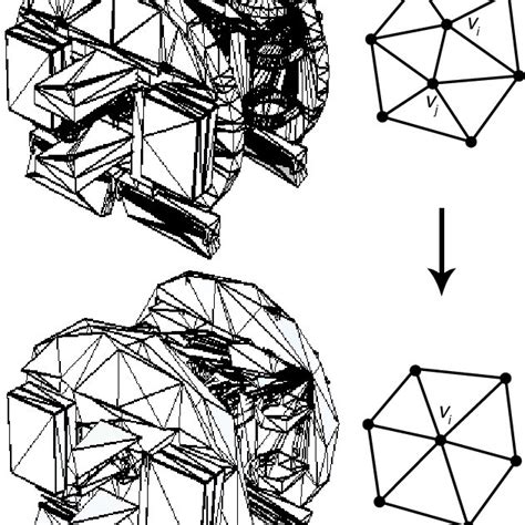 mesh simplification via edge collapse a segment of the robot with