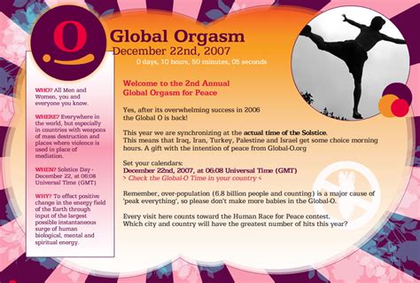 Global Orgasm For Peace Dr Dick S Sex Advice