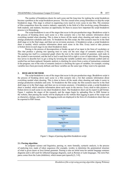 Breakdown Film Script Using Parsing Algorithm Pdf Screenwriting