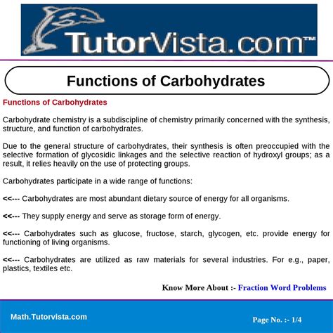 Functions Of Carbohydrates By Vista Team123 Issuu
