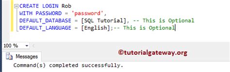 Create Sql Server Login