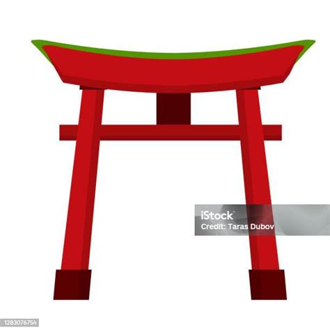 의식 빨간 문 토리이 국가 기호 성역과 성전 플랫 아이콘입니다 일본의 종교와 관광 명소 신도 신사 입구 Matsuri에 대한 스톡 벡터 아트 및 기타 이미지 Istock