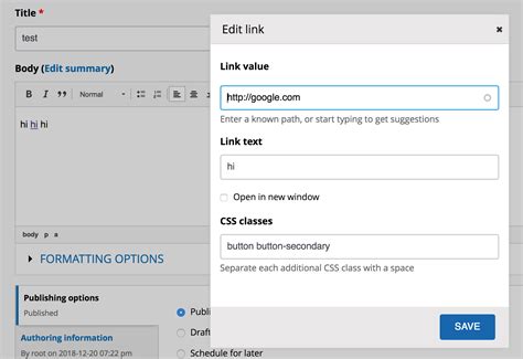 Ux Ckeditor Add Css Class Option In Link Dialog · Issue 3307