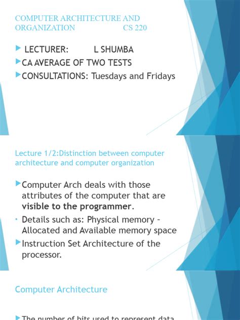 Lecture 1 Types Of Computer Architectures Pdf Computer Data Storage Central Processing Unit