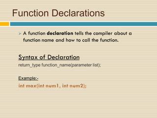 Function Definition Need Declaration Definition Arguments Return
