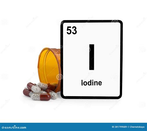 Iodine As Element 53 Of The Periodic Table 3d Illustration On Blue Background Cartoondealer