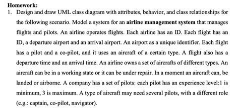 Solved Homework 1 Design And Draw Uml Class Diagram With