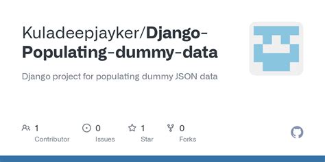 Github Kuladeepjaykerdjango Populating Dummy Data Django Project