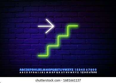 Glow Dark Exit Stairs With Man Going Down Stairs Royalty Free Images Stock Photos Pictures