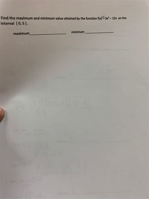 solved find the maximum and minimum value attained by the