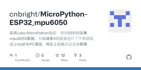 Github Cnbrightmicropython Esp32mpu6050 采用lobo Micropython编程，使用esp32采集mpu6050数据，对加速度x轴数据进行了