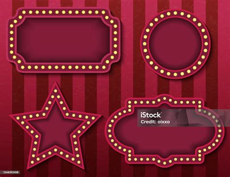 서커스 간판 벡터 스톡 밝게 빛나는 복고풍 영화 네온 표지판 배너 서커스 스타일의 저녁 쇼 배너 템플릿 배경 벡터 포스터 이미지 네온에 대한 스톡 벡터 아트 및 기타 이미지