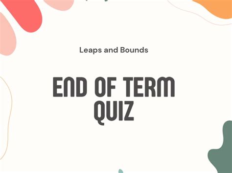 End Of Term Summer Quiz Teaching Resources