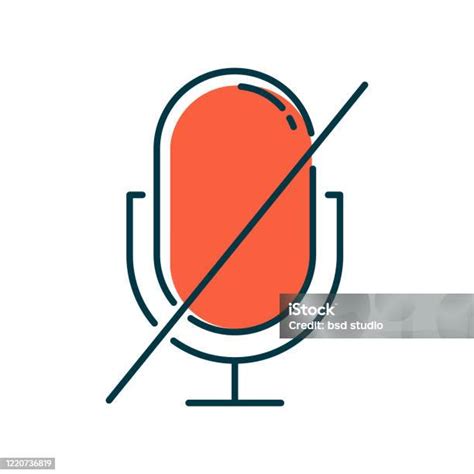 빨간색 마이크는 색상 아이콘을 금지합니다 사운드 레코더 오류 알림 아이디어 녹화가 금지되었습니다 음성 스피커 설치 실수 마이크