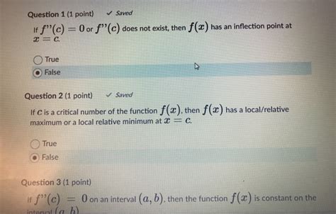solved question 1 1 point saved if f” c 0 or f” c does